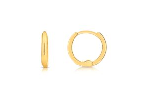 solid gold 14k endless tiny hoop polished huggie earrings (8.5mm)