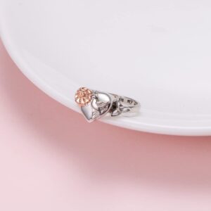 S925 Sterling Silver Urn Ring for Ashes Love Heart Keepsake Memorial Cremation Jewelry for Women Size 9