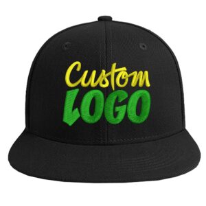 custom snapback hat for men design your own embroidery logo flat bill visor classic adjustable baseball cap black