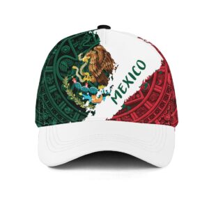 hieprints mexico hat, mexican hats for men women, mexico eagle flag baseball caps snapback, gorras de mexico para hombres (mexico flag 1)