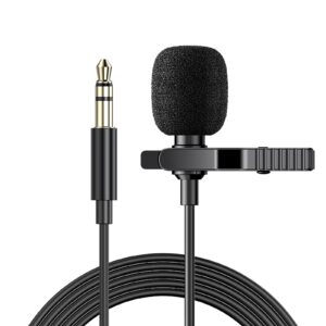 nhopeew 3.5mm car microphone for car stereo universal portable 5ft lavalier clip mic for vehicle head unit bluetooth radio