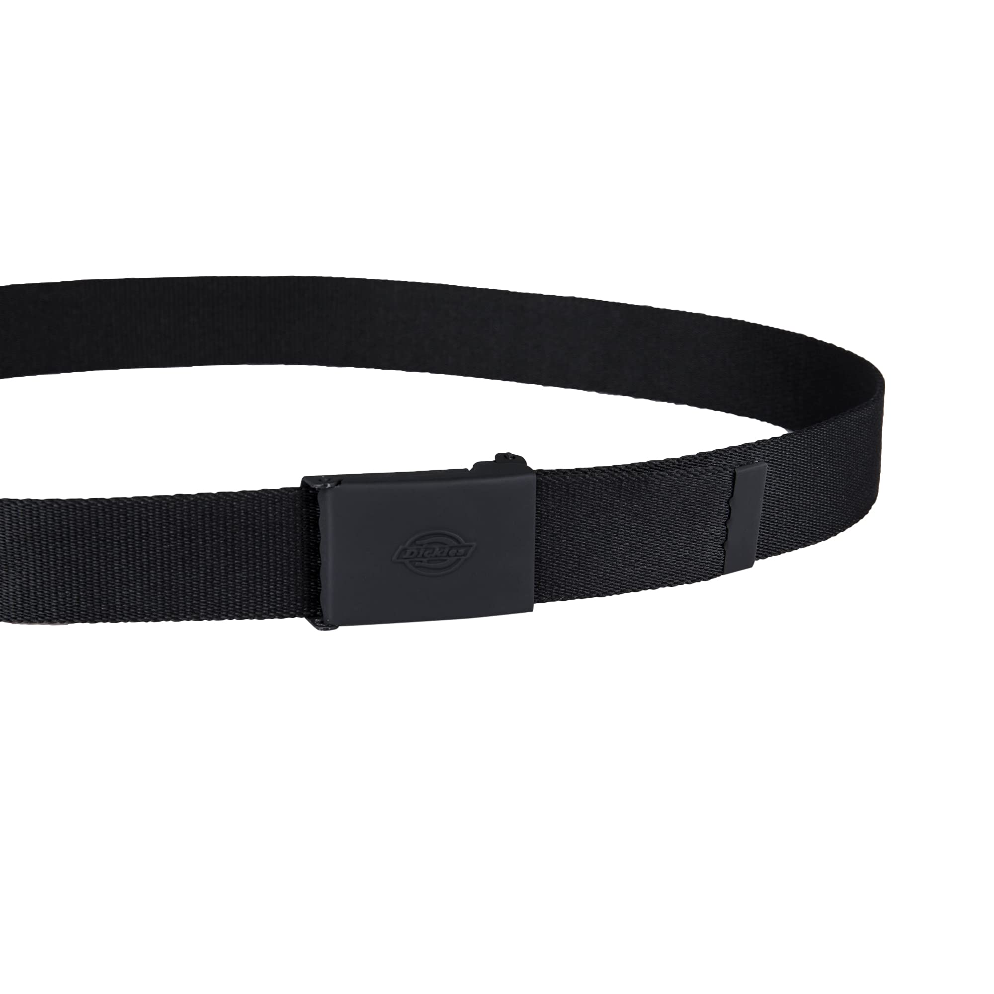 Dickies Women's Tonal Plaque Buckle Fabric Belt, Black, Medium