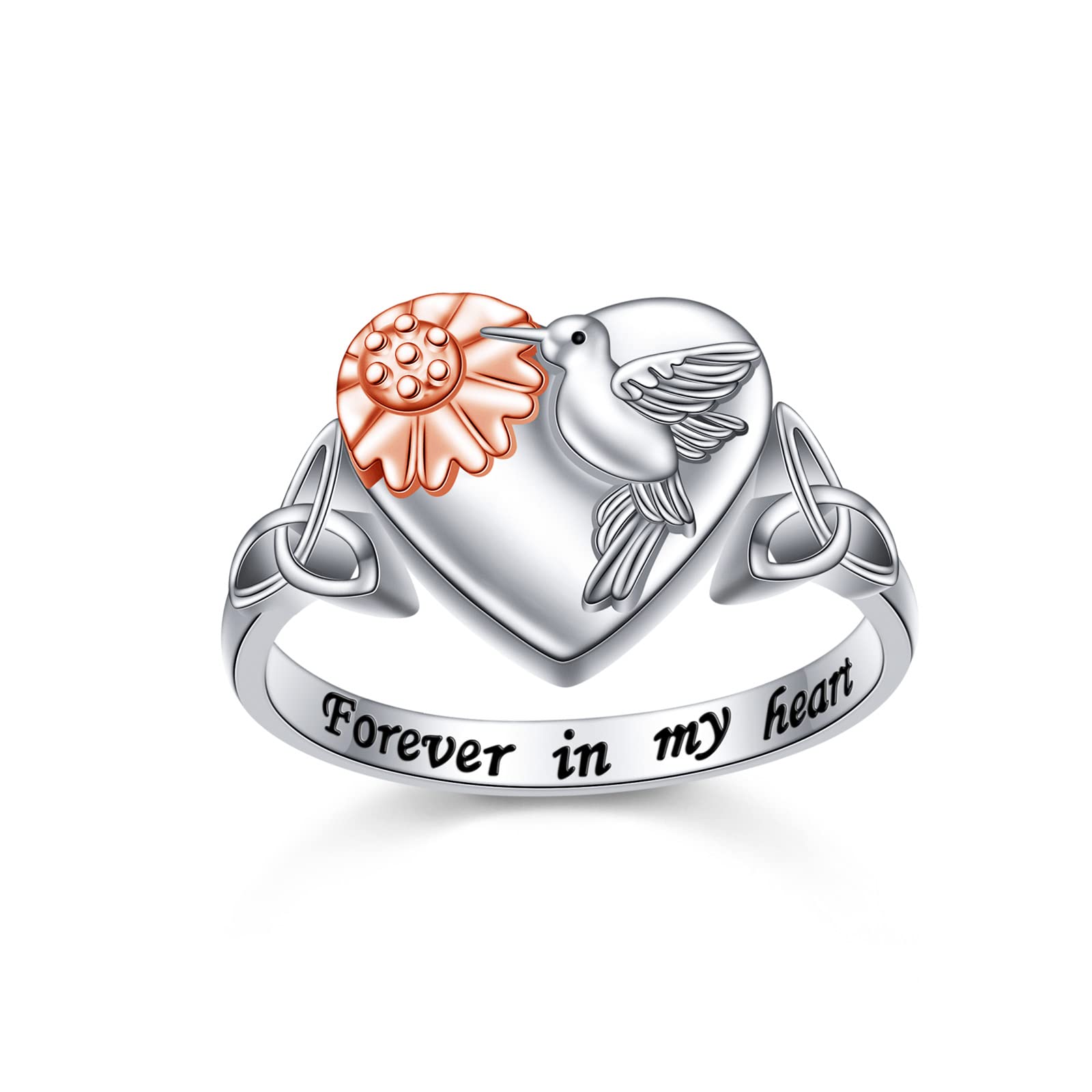 S925 Sterling Silver Urn Ring for Ashes Love Heart Keepsake Memorial Cremation Jewelry for Women Size 9