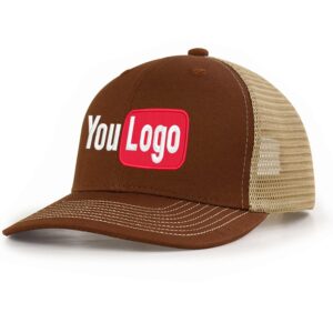 embroidery custom logo trucker hats for men adjustable snapback mesh cap outdoors baseball cap brown