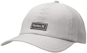 hurley men's baseball cap - compact one & only snap back hat, size one size, wolf grey