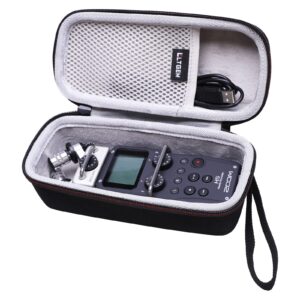 ltgem eva hard case for zoom tascam dr-05x / zoom h5 4-track portable recorder - travel protective carrying storage bag