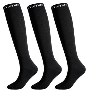 3 pairs graduated compression socks for women men 20-30mmhg compression stockings knee high socks long flight socks (large-x-large)