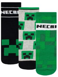 minecraft boys socks pack of 3 multicolor 7-9