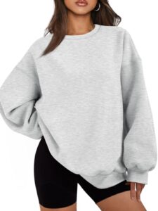 efan hoodies for women sweatshirts oversized sweaters winter outfits clothes fall 2024 casual soft gym fashion pullover tops grey m