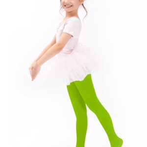 PUPIU Toddler Tights Ballet Tights for Girls Pantyhose School Uniform Dance Tights Light Green M