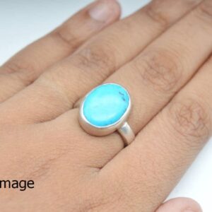 Jewelryonclick Bezel Setting Bold Ring sterling silver Natural Blue Topaz Oval shape Blue color Wedding Engagement Ring Daily Wear, Party Wear Jewelry Bezel Setting in Size 5