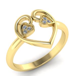 LMDPRAJAPATIS Heart Shaped Cubic Zircon Style Wedding Enagement Anniversary Ring For Women