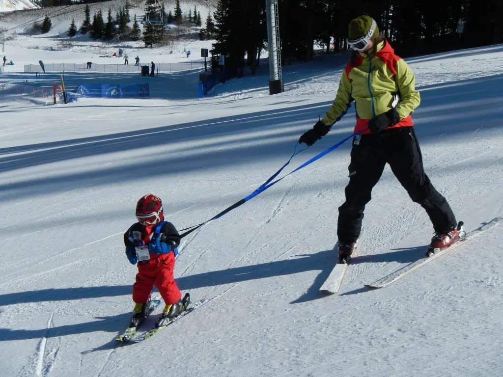 LUCKY CLOVER Ski Harness for Kids: Learn to Ski Safely and Teach Your Child The Fundamentals of Skiing and Snowboarding, Skiing Training Equipment with Backpack and Shock Absorbing Leashes