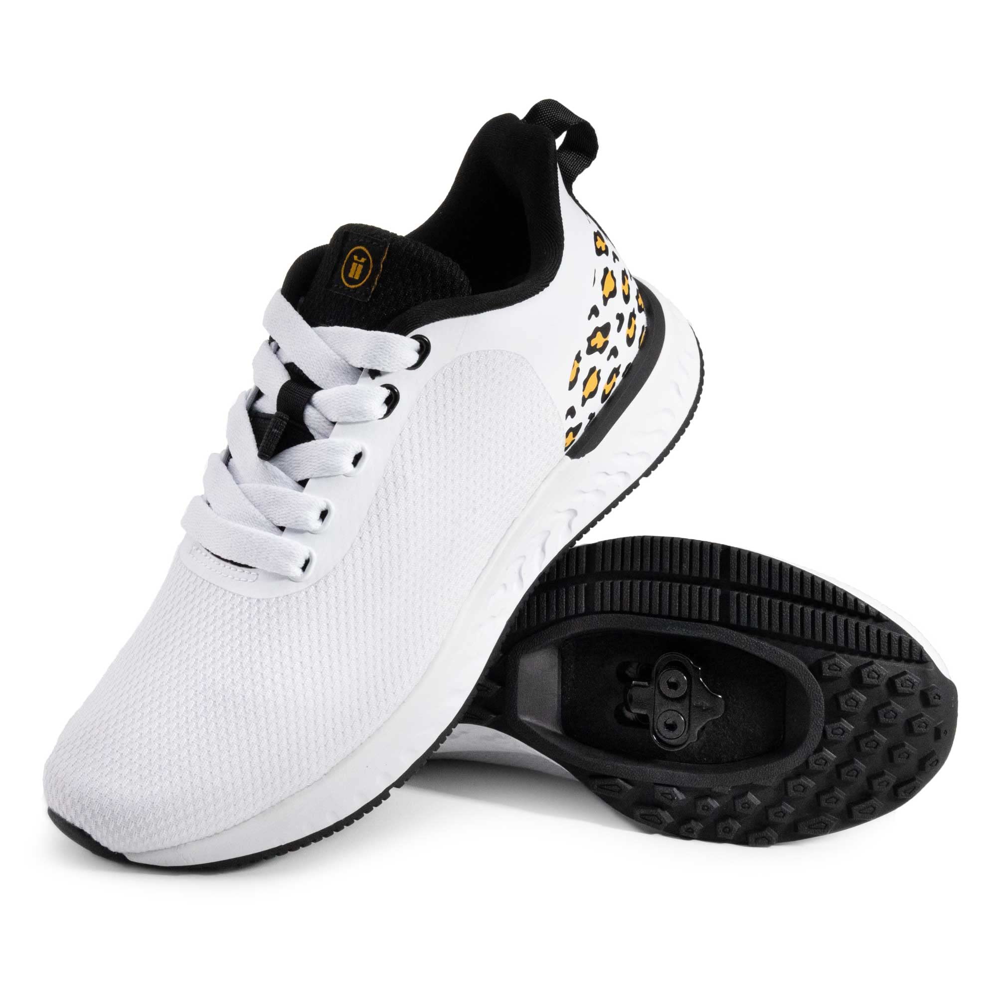 Tommaso Capri II Indoor Cycling Shoes Women Spin Shoes Women Indoor Shoes SPD Clips Womens Cycle Shoes Cycling Sneakers SPD Cycling Shoes Women, Shoe with SPD Cleats -Leopard 8.5