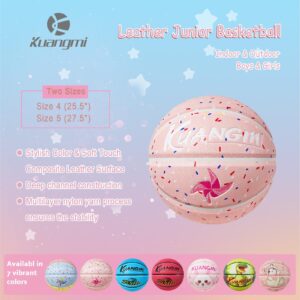 Kuangmi Macaron Kids Basketball Size 5 for Junior Children Boys Girls Indoor & Outdoor,Pink