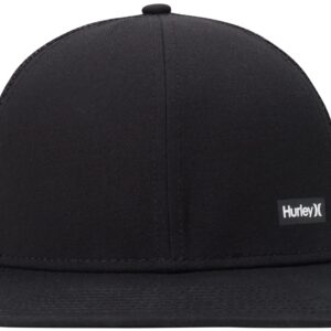 Hurley Men's Caps - Flat Brim Snap Back Baseball Cap Supply Trucker Hats for Men, Size One Size, Black