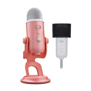 blue microphones yeti usb microphone aurora collection (pink dawn) bundle with pop filter (2 items)