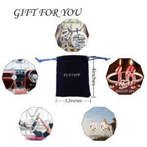 FUSTMW Pilot Gifts Keychain Guardian Angel Gifts Pilot Aviation Gifts Pilot Student Gifts Pilot to be Gifts Aviation Keychain (Silver)