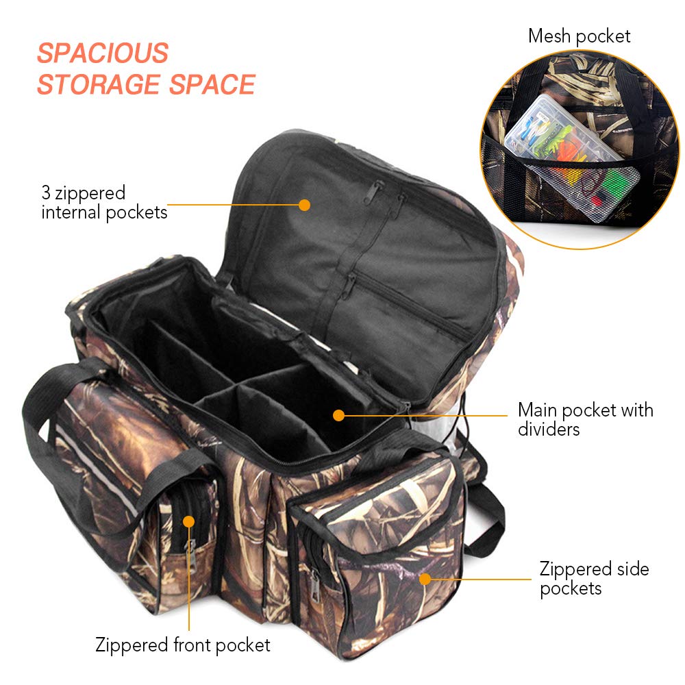 PENCHEN Large Capacity Fishing Tackle Bag Waterproof Fishing Tackle Storage Bag Case Outdoor Travel Hunting Shoulder Bag Pack