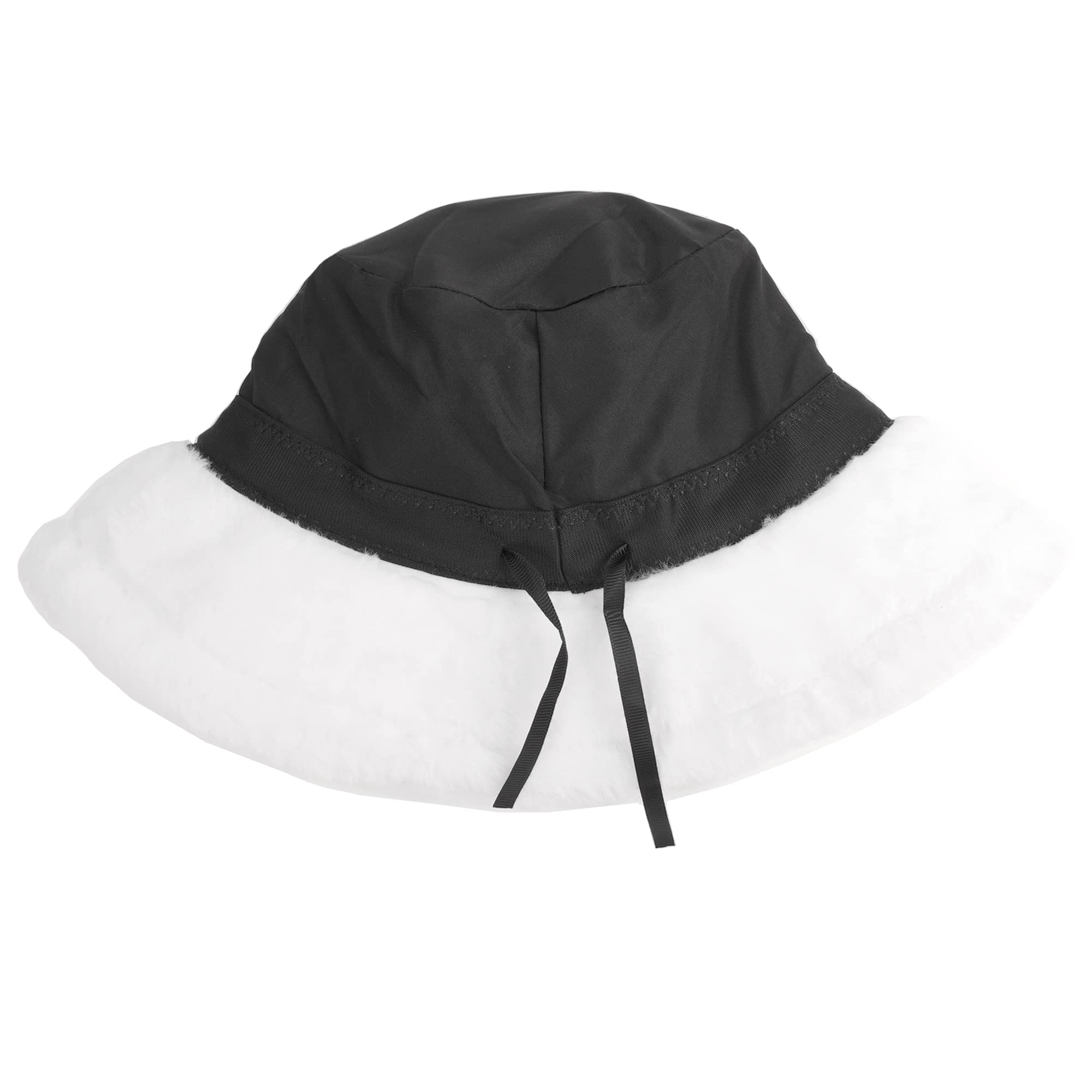 Wheebo Winter Fluffy Bucket Hat for Women's Faux Fur Fishman Cap Warm Fuzzy Bucket Hats (White)