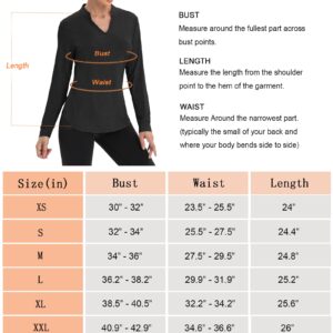 COOrun Long Sleeve Workout Shirts for Women Yoga Athletic Casual Tops Gym Running Breathable Shirt Quick Dry Black X-Large