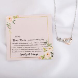 MYOSPARK Mother in Law Wedding Gift from Bride Mother of the Groom Necklace Gift To My New Mom On My Wedding Day Message Card (Mom My Wedding Card NL)