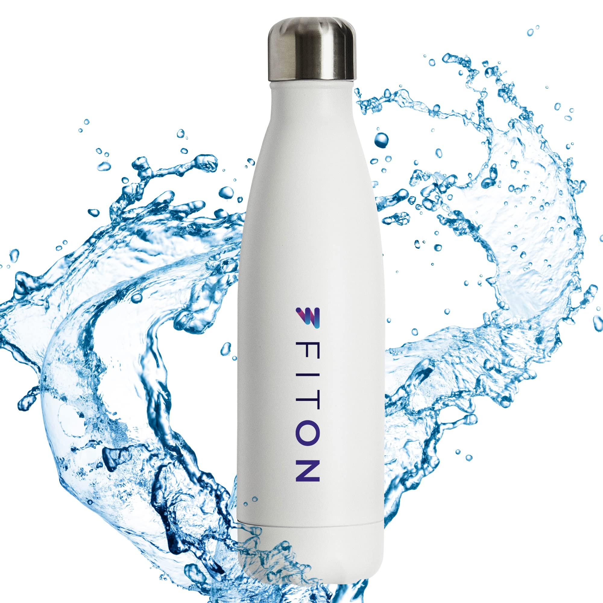 FitOn Stainless Steel Water Bottles - Double Vacuum Insulated Water Bottle - Leak-Proof Water Flask Use As Outdoor Water Bottle Or Gym Hot/Cold Insulated Drink Bottles - 17oz/500ml Hydrate Me Bottle