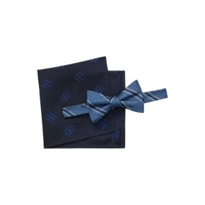 tommy hilfiger men's tonal stripe bow and pocket set, blue