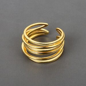 Women'S Sterling Silver Ring, Simple Irregular Yellow Gold Open Ring Gold