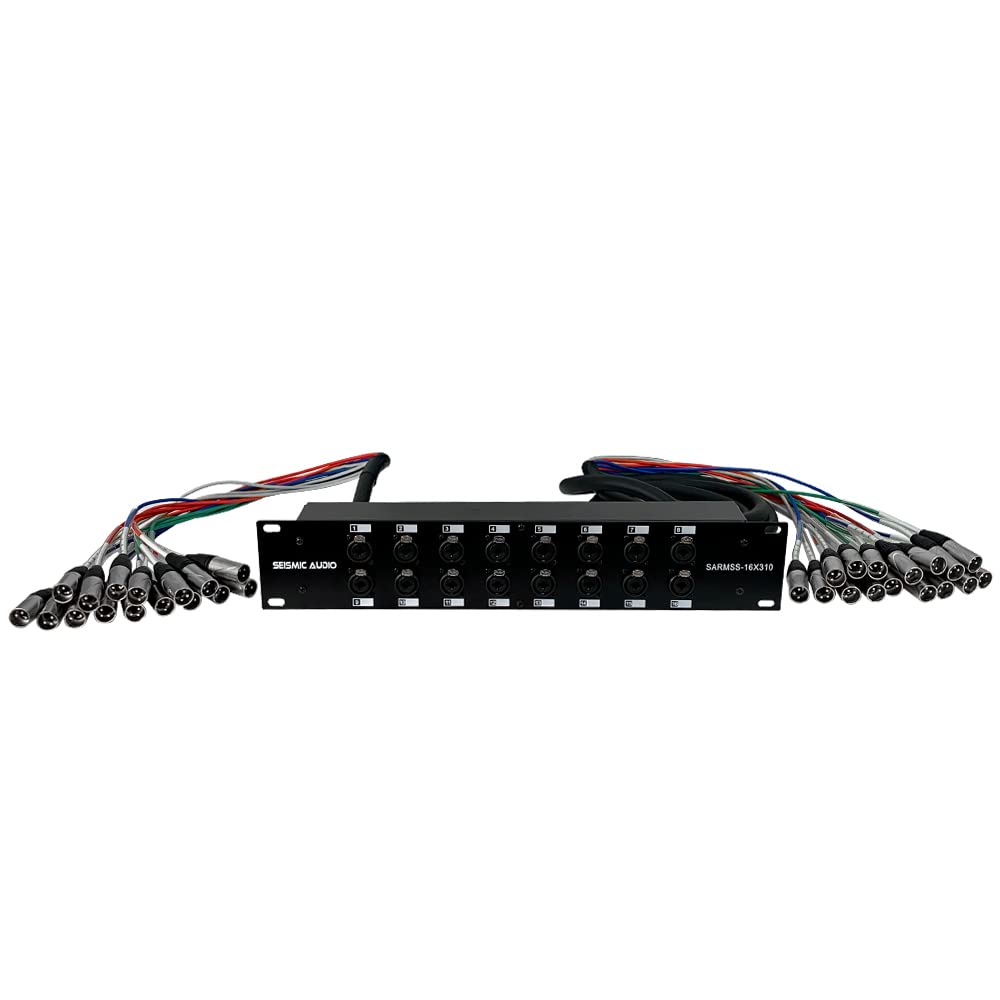 Seismic Audio - SARMSS-16x310-16 Channel XLR TRS Combo Splitter Snake Cable - 3' and 10' XLR Trunks