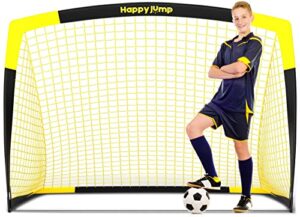 happy jump soccer goal pop up foldable soccer net for backyard 5'x3.6', 1 pack