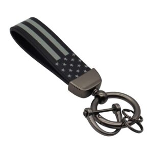 elegananccy black american usa flag car keychain with zinc alloy ring, men car accessories