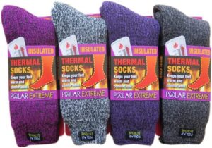 polar extreme thermal sock extra heavy acrylic winter marled socks 4-pack colors,9