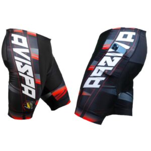 avispa cycling/biker padded shorts for men & women with zipper pockets and reflector, gel padded calf compression shorts with leg grippers