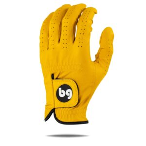 bender golf gloves - golf accessories for men - golf gloves men right handed golfer & left handed golfer - elite tour (yellow, xx-large, left)