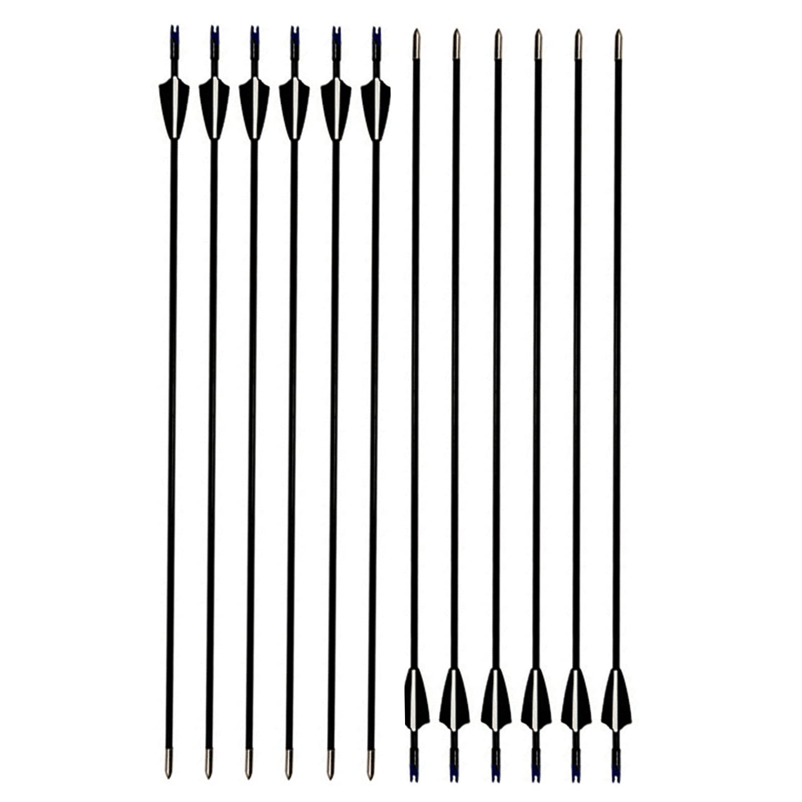 HATAP Archery Fibreglass Arrows 31" Training Arrows Target Practice Fiberglass Arrows Hunting Arrows for Kids Youth or Beginners (6PCS, Black)