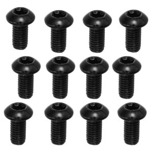 X AUTOHAUX 12pcs Bolts Screw for Mountain Bicycle Bike Anti-Skid Bike Disc Brake Rotor Bolts Screw Alloy Steel M5x10mm Black