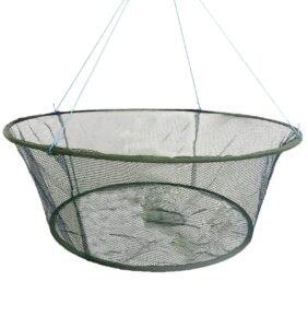 foldable fishing net hand cast net, shrimp net crab net fishing net crayfish hand cast cage (top: 39.4in/bottom:31.5in)