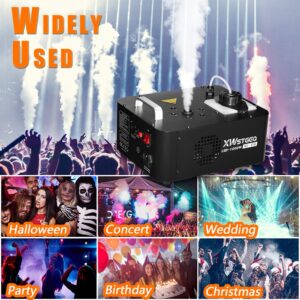 Vertical Fog Machine 1000W with 6 LED Lights and Wireless Remote Control for Stage Halloween Wedding DJ Parties