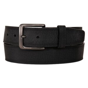 wolverine men rugged boot leather work belt, loader-black, 42