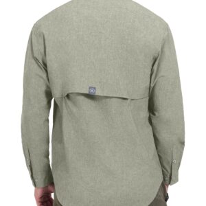 Little Donkey Andy Men's Quick Dry Hiking Shirt, Lightweight Long Sleeve Travel Shirt, Air-Holes Tech Laurel Oak Heather XXXL