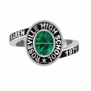 custom class ring for girl women high school college university 2022 2023 2024 2025 2026 graduation personalized gift customized for her sterling silver