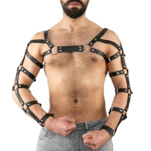 meacobry harness for men punk adjustable leather chest harness belt clubwear