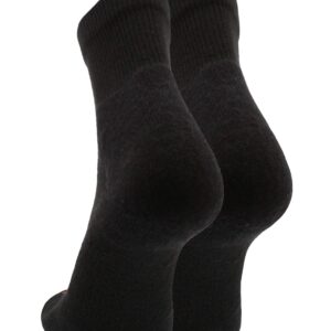 TCK Pickleball Quarter Crew Socks Blister Resistance (Black, Large)