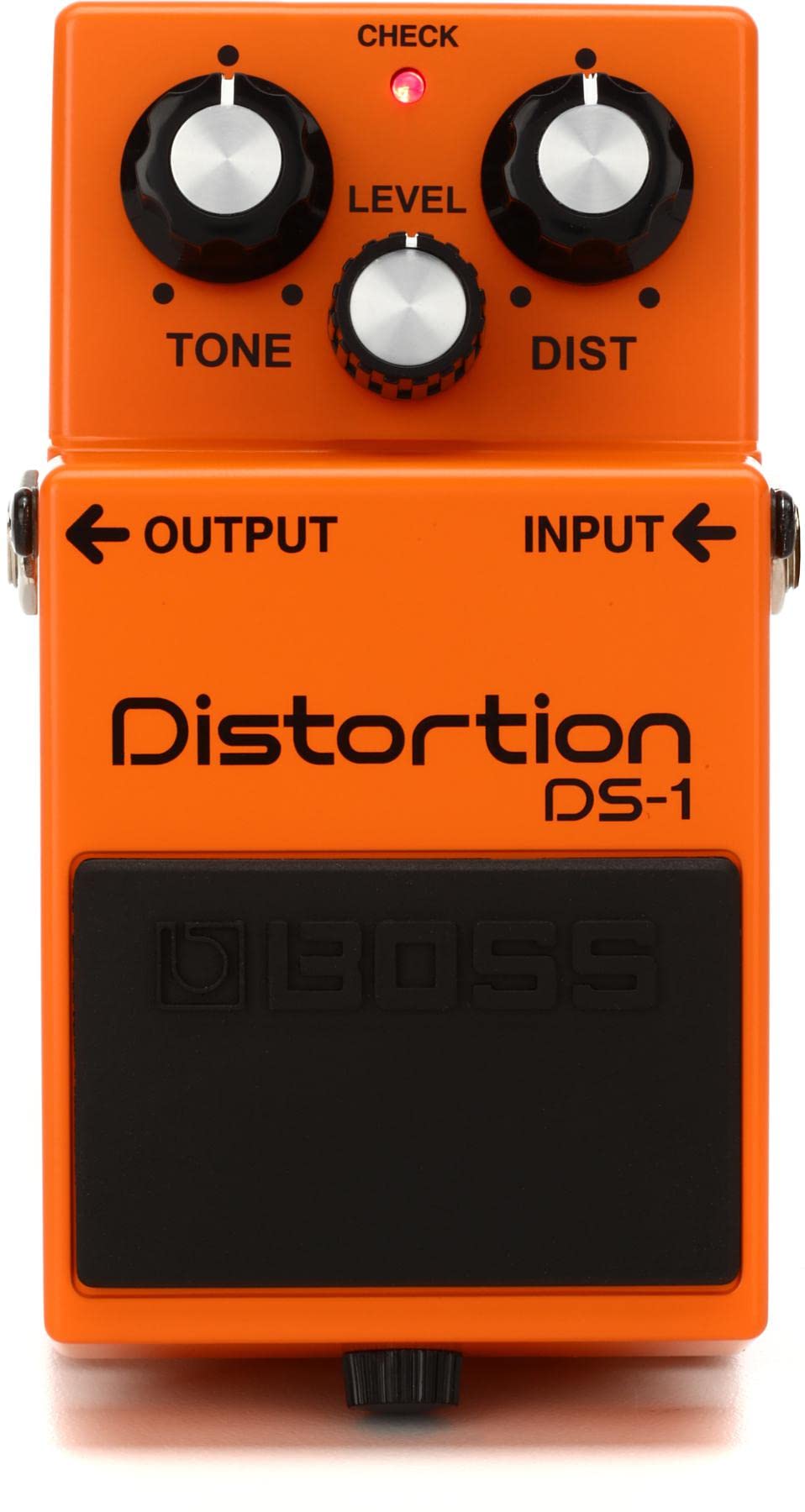 Boss DS-1 Distortion Pedal + Hosa CFS-106 Guitar Pedalboard Patch Cable - Right Angle to Right Angle - 6 inch Value Bund