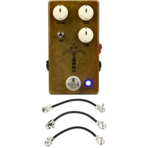 jhs morning glory v4 transparent overdrive pedal with 3 patch cables