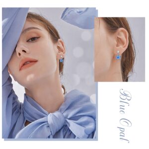 Starfish Drop Studs Earrings, 925 Sterling Silver Hypoallergenic Earring for Sensitive Ears Starfish Nautical Sea Beach Ocean Jewelry Mother Day for Women Wife