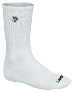 bamboo sports premium bamboo crew work socks- moisture wicking, odor eliminating white crew socks for men size 9-12 - 3 pair