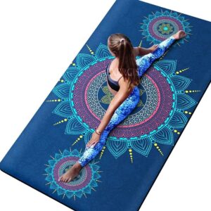 large yoga mat 75"l x 40"w x 8mm extra thick non slip mat large yoga mat thick extra wide and long for exercise & fitness all types of yoga, pilates & floor workouts