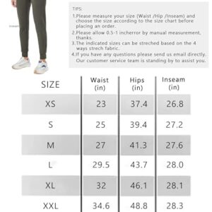 ZUTY Women's High Waisted Fleece Lined Joggers Water Resistant Sweatpants Hiking Running Winter Thermal Pants with Pockets Black M